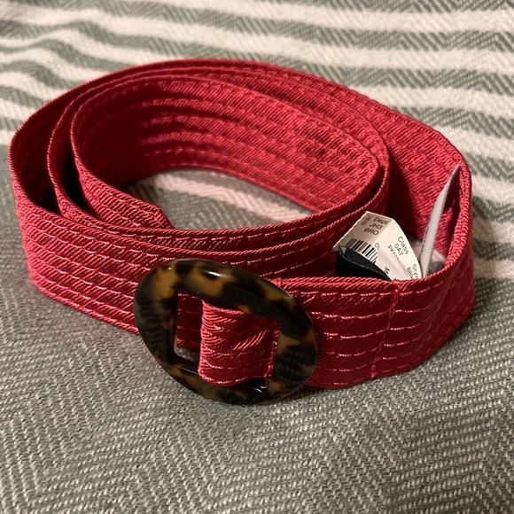 J. Crew | Accessories | J Crew Nwt Pink Fabric Belt With Tortoise Shell ...
